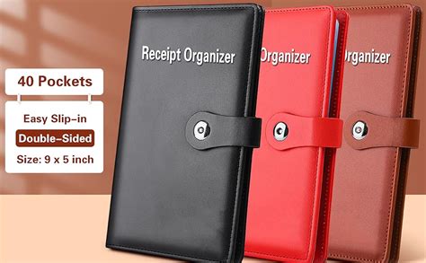 Receiptmax Receipt Organizer With 40 Slip In Pockets For Receipts Cheques Coupons Money And