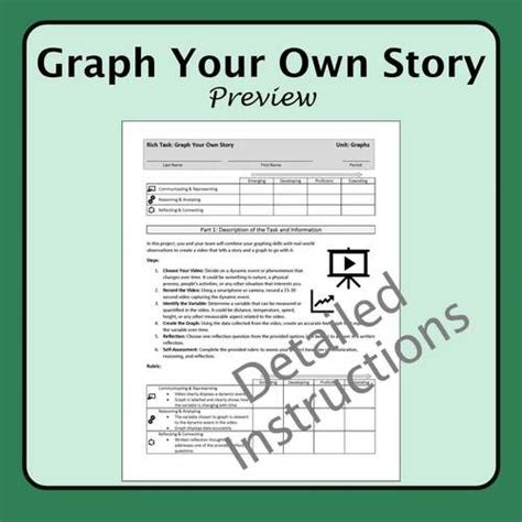 Graph Your Own Story Math Project Line Graphs Engaging Creative Fun