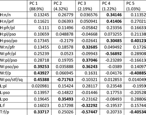 Loadings For The Non Transformed Pca Of Frontoparietal Linear Download Scientific Diagram