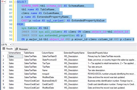 Database Dictionary 2 Extended Properties