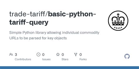 Github Trade Tariffbasic Python Tariff Query Simple Python Library