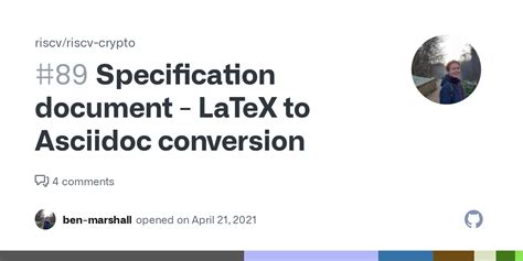 Specification Document Latex To Asciidoc Conversion · Issue 89