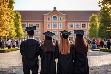 Premium Ai Image Young People In Front Of The University Academic