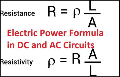 Power Formula Electric Power Formula In Dc And Ac Circuits