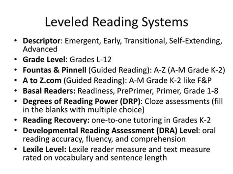 Ppt Making Sense Of Leveled Reading Systems Powerpoint Presentation Free Download Id 4061998