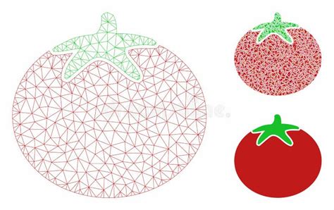 Tomato Vector Mesh 2d Model And Triangle Mosaic Icon Stock Vector