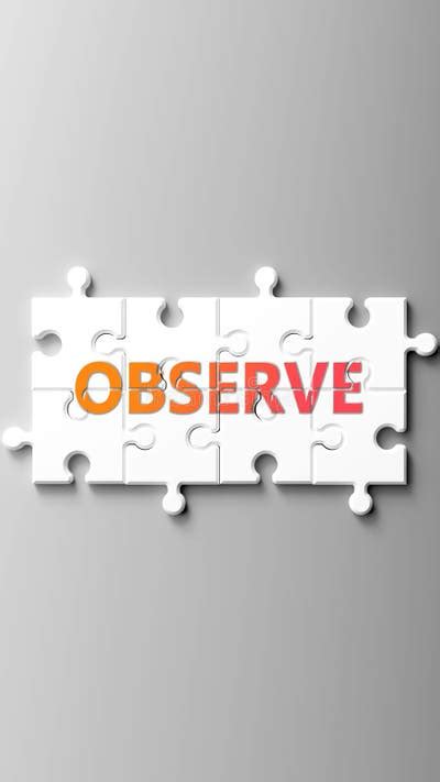 Observe Complex Like A Puzzle Pictured As Word Observe On A Puzzle Pieces Stock Image Image