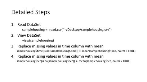 Replacing Missing Values With Mean In R Ppt