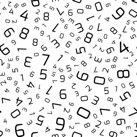 Vector Seamless Pattern With Numbers In Random Order Stock Vector Illustration Of Collage