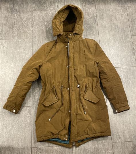 Zara Man Hooded Insulated Full Zip Parka Coat Jacket Gem