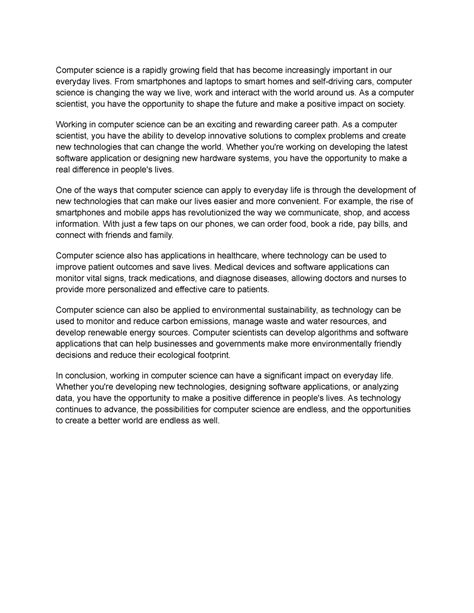 Computer Science And Real Life Computer Science Is A Rapidly Growing Field That Has Become