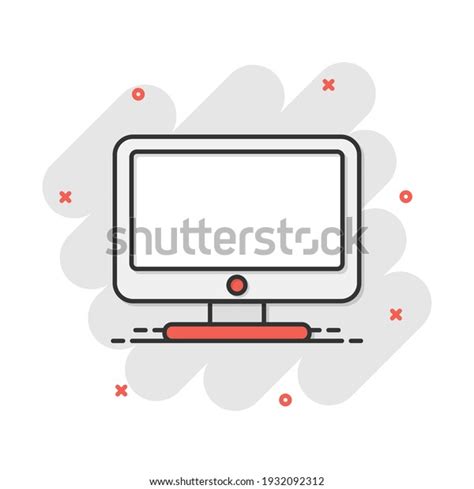 Vector Cartoon Computer Icon Comic Style Stock Vector Royalty Free Shutterstock