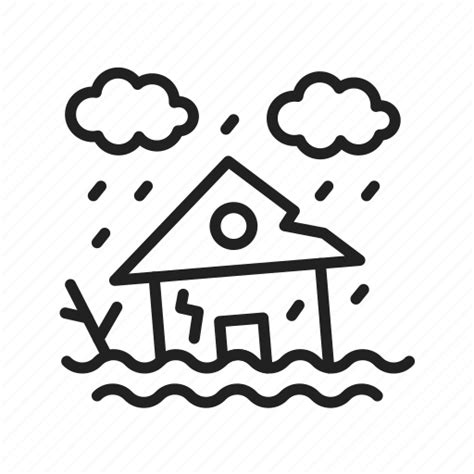 Flood Disaster Overflow Flooding River Rain Drown Icon Download On Iconfinder
