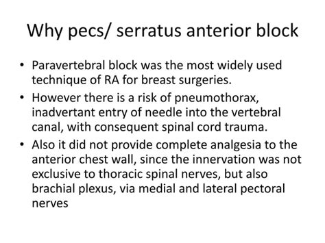 Pec I And Pecs Ii Serratus Anterior Block Pptx