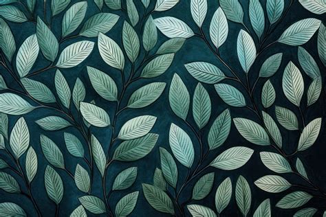 Block Print Leaves Pattern Texture Free Photo Rawpixel