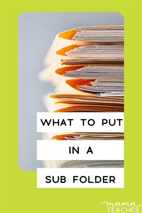 What To Put In A Sub Folder Mama Teaches