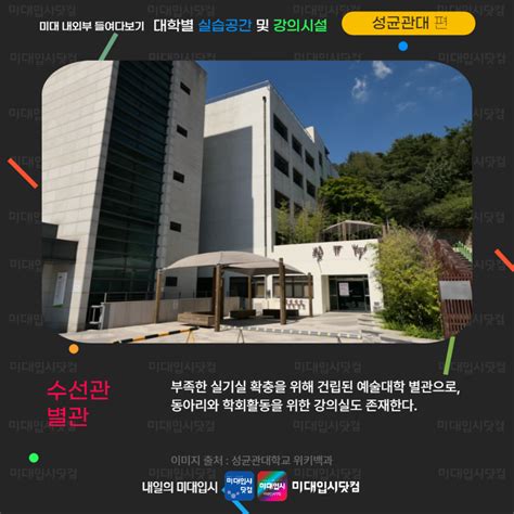 성균관대 미대 대학별 실습 건물 및 강의시설 성균관대학교 편 미대 시설 건물 미대입시 입시미술 설명회 컨설팅