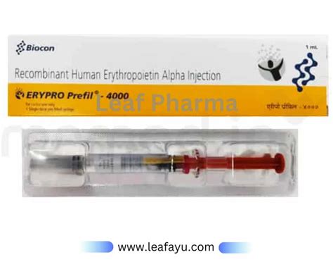 Erypro Prefil 4000 Recombinant Human Erythropoietin Alfa Injection At