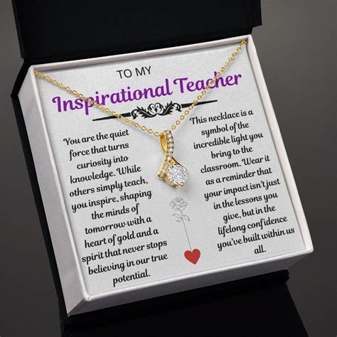 Teacher Appreciation T Inspirational Teacher Necklace End Of Year