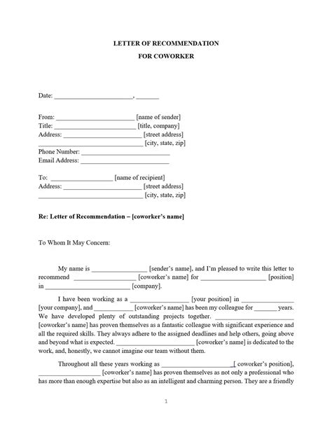 Letter Of Recommendation For Coworker Sample Reference Letter For