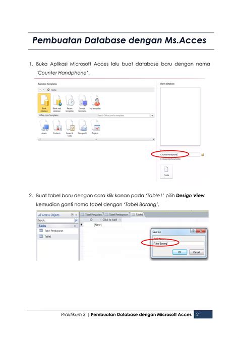 membuat database dengan microsoft acces pdf