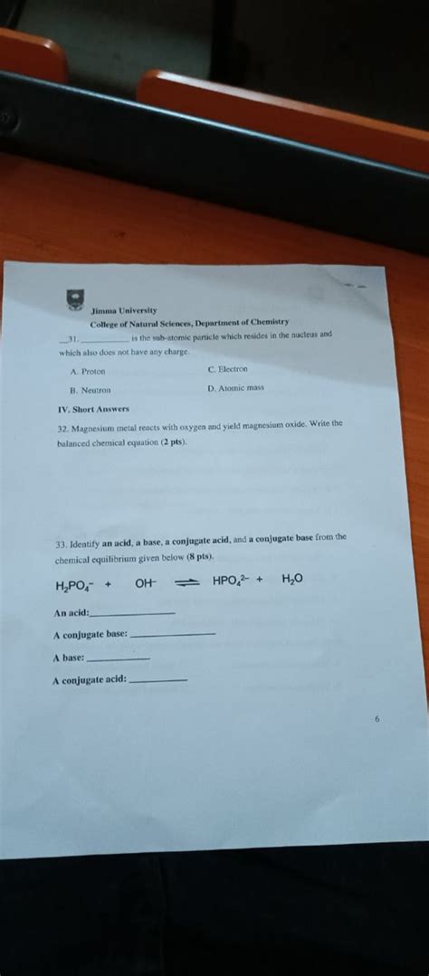 Jimma Universitycollege Of Natural Sciences Department Of Chemistry 3