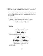 ENGR Midterm Solutions Pdf ENGR J WINTER MIDTERM SOLUTIONS Solve As Many