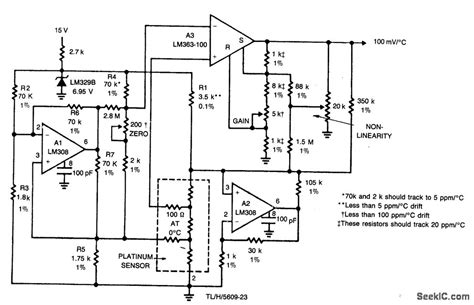 Curvature Corrected Platinum Rtd Thermometer Basic Circuit Circuit Diagram