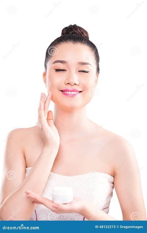 Applying Moisturizer Stock Image Image Of Adult Dayspa 48122273