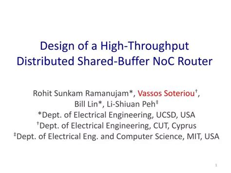 Ppt Design Of A High Throughput Distributed Shared Buffer Noc Router Powerpoint Presentation