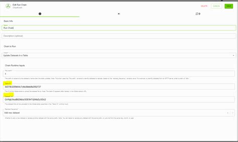 Update Datasets In A Table Chain Template Support Center