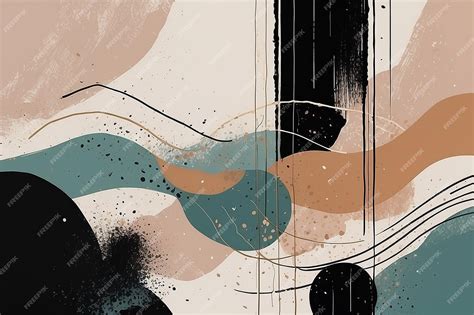 Premium Photo Creative Minimalist Hand Draw Abstract Art Background Modern Aesthetic