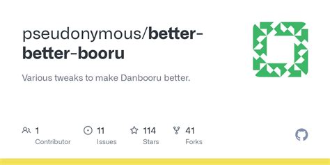 GitHub Pseudonymous Better Better Booru Various Tweaks To Make