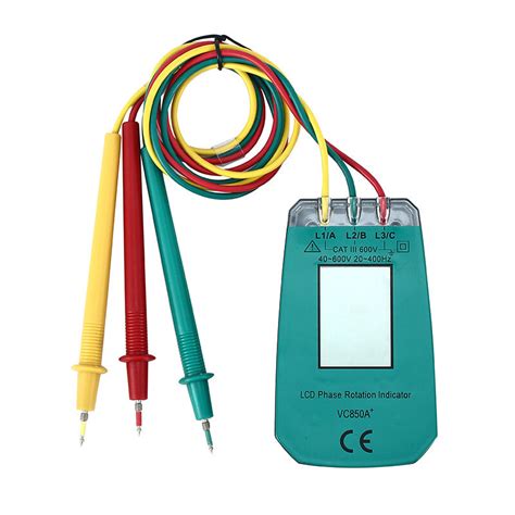 3 Phase Tester Digital Phase Indicator Detector Led Phase Sequences Meter Voltage Tester 40v