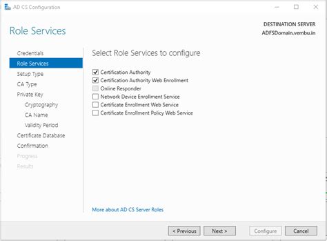 Installing Active Directory Certifiacte Services Vembu