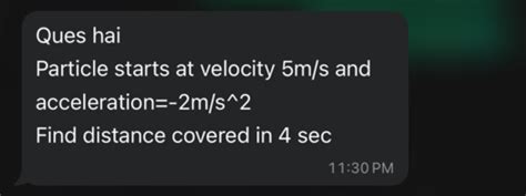 ques hai particle starts at velocity 5 mathrm {m} mathrm { s } and ac