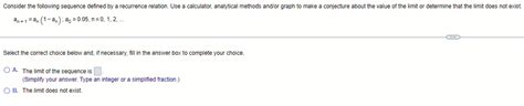 solved consider the following sequence defined by a