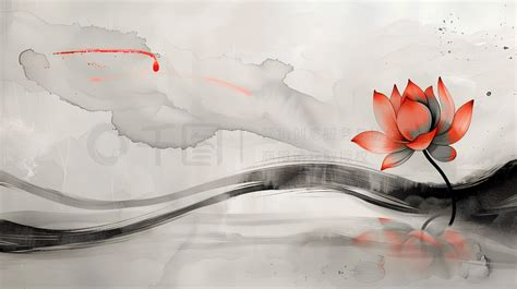 传统ai数字艺术 中国飘逸高贵的莲韵悠悠传统水墨画 Ai平面元素免费下载 Png格式 4368像素 编号70789311 千图网