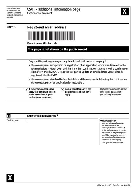 Cs01 Part 5 Registered Email Address Confirmation Statement Section 30 2 Of The Economic
