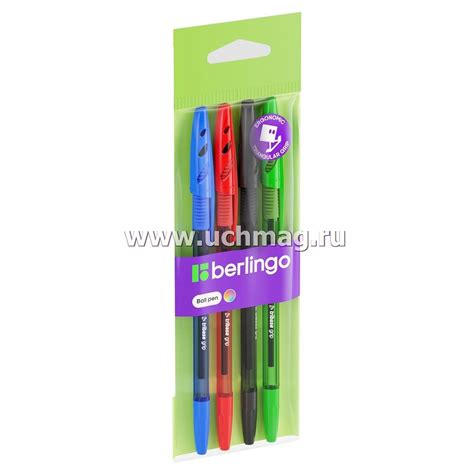 Набор шариковых ручек Berlingo Tribase Grip 4 шт 4 цвета купить по цене 88 руб в интернет
