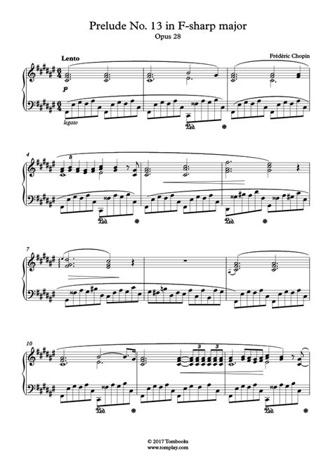 Prelude No 13 In F Sharp Major Opus 28