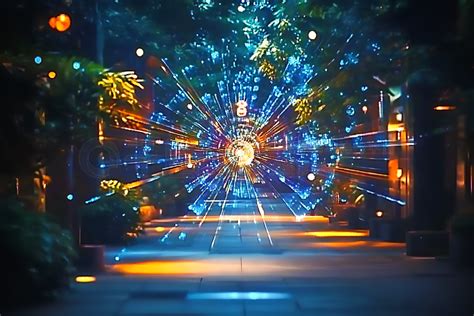 花朵ai数字艺术 花朵现代科技感灯光几何图形夜景神秘隧道商业照片 Ai图片免费下载png格式4032像素编号71323380 千图网