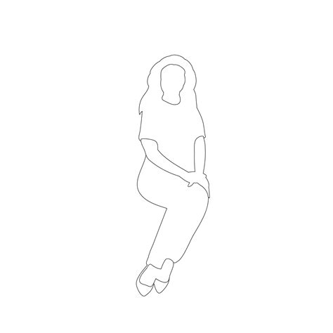 Premium Vector Sketch Outline Girl Sitting