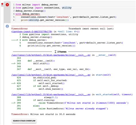 milvus lite server fails to start · issue 64 · milvus io milvus lite · github
