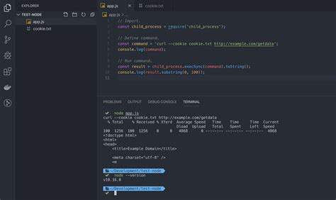 Why Calling Curl From Execsync In Node Js Fails But Directly Run The Exact Same Command Works