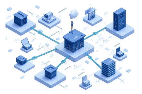 Encrypted Network Security Vpn Diagram And Data Flow Explained Stock Illustration