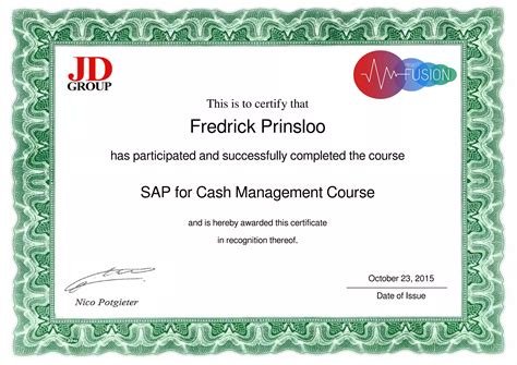Sap Fusion Certificate Ppt
