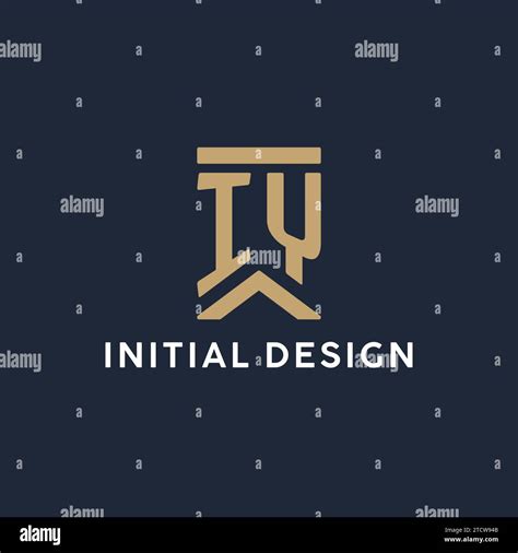 Iy Initial Monogram Logo Design In A Rectangular Style With Curved Side
