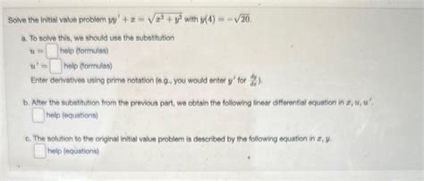 solved solve the initial value problem yy′ x x2 y2 with