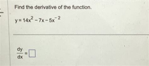 Solved Find The Derivative Of The Chegg Com